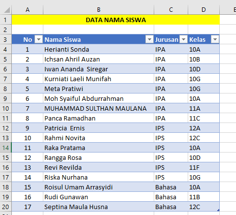 Duta Academy | 3 Detik Membuat Table di Microsoft Excel